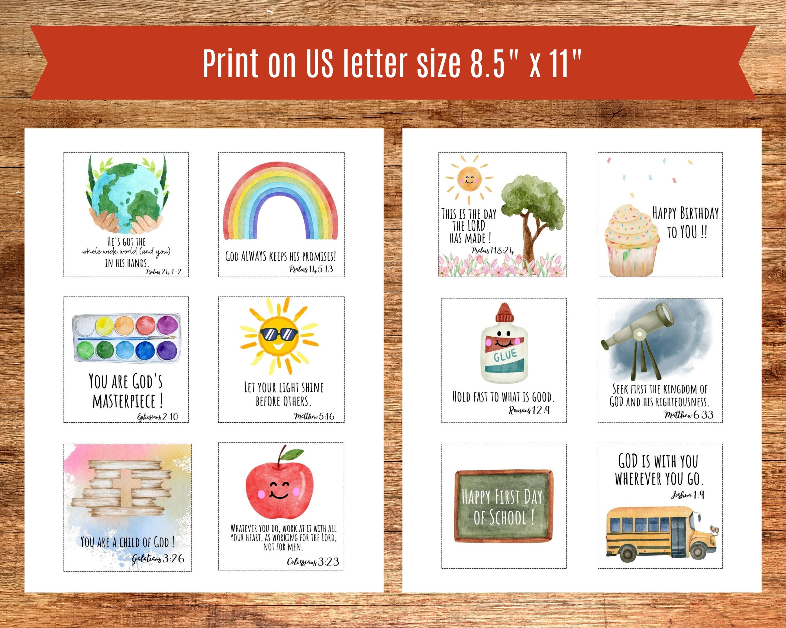 Printable Bible Verse Cards for Kids Christian Homeschool Scripture ...