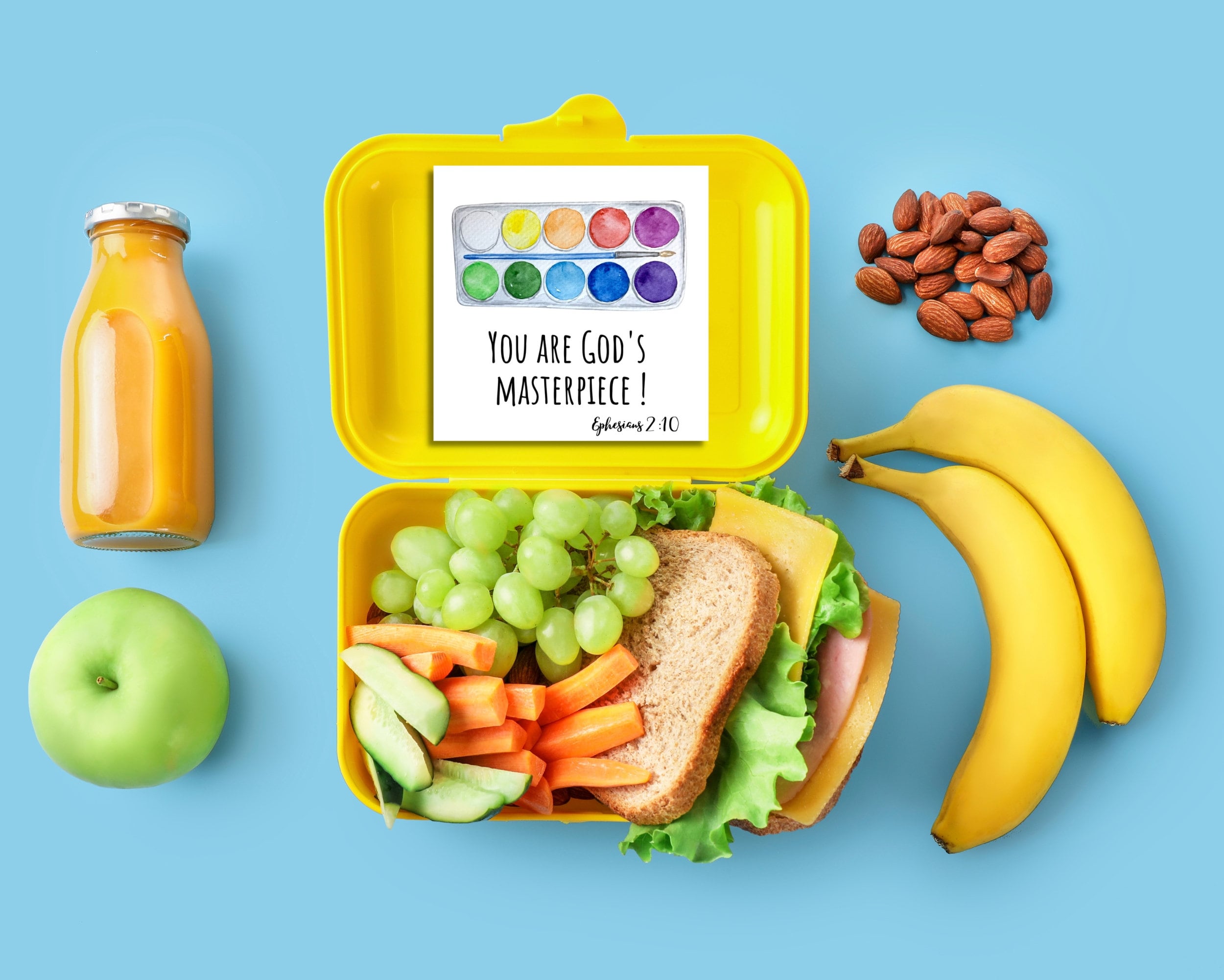 Lunch Box Note Cards Printable Christian Lunch Notes for Kid Scripture ...