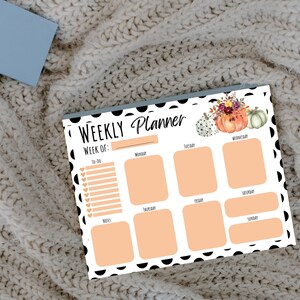 Weekly Planner Printable Pumpkin Weekly Planner Polka Dot - Etsy