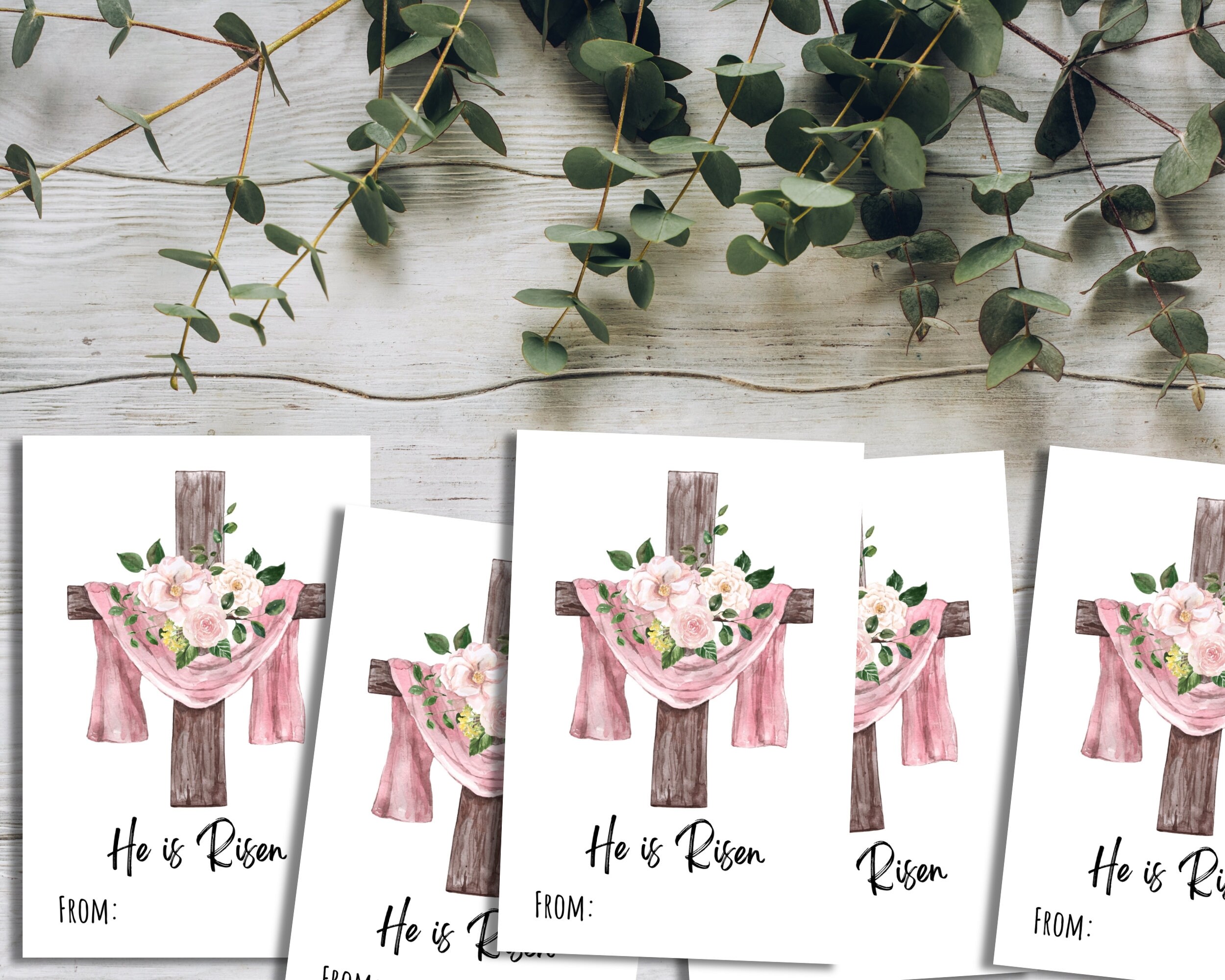 Easter Gift Tag Printable He is Risen Easter Tag Religious Easter Gift ...