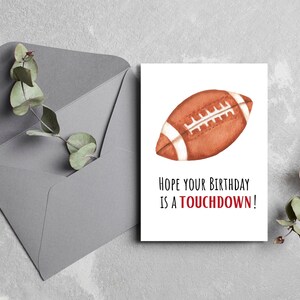 Football Birthday Card Printable Sports Bday Card Football Lover Gift ...
