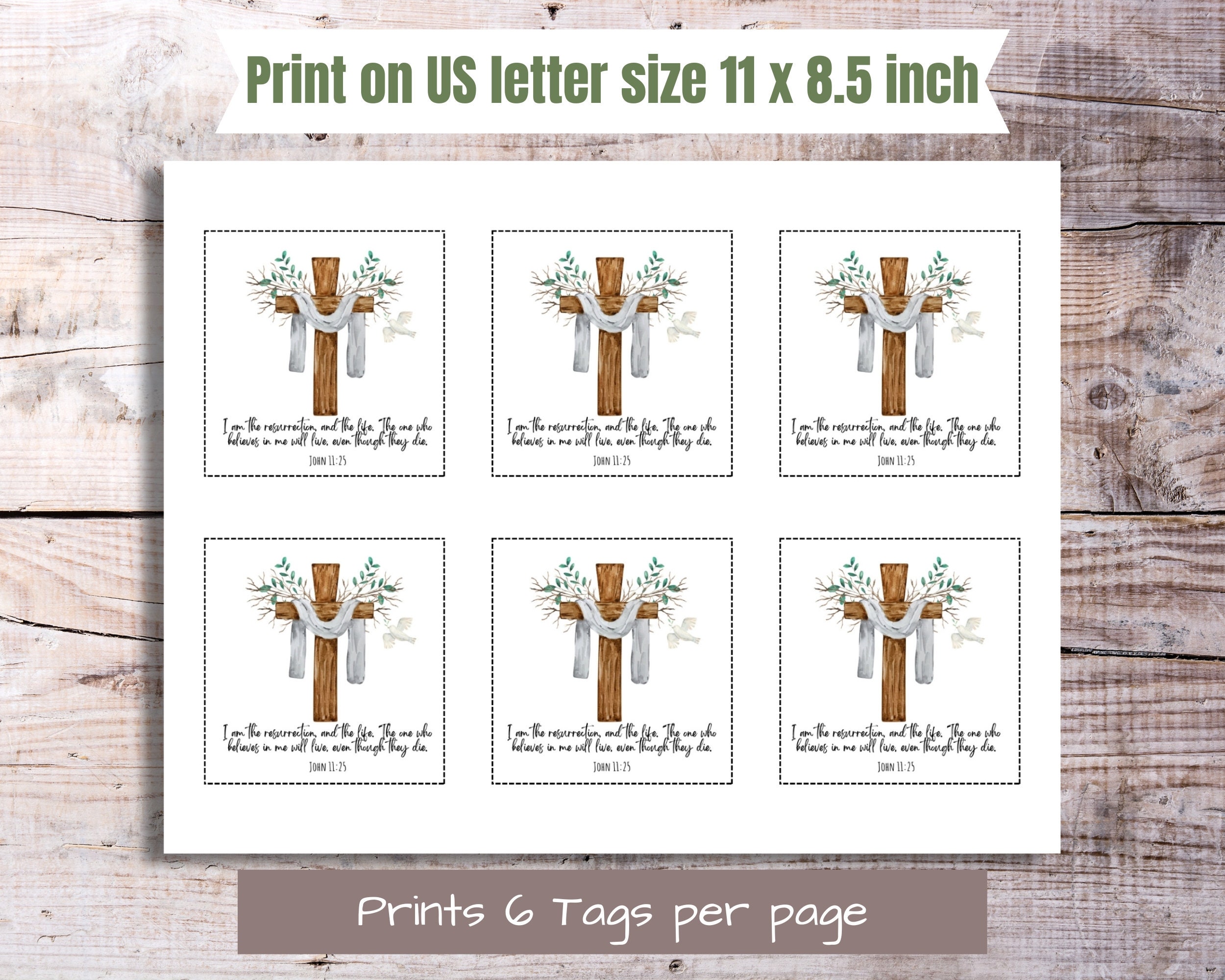Easter Gift Tag Printable Resurrection Easter Tag Religious Easter Gift ...