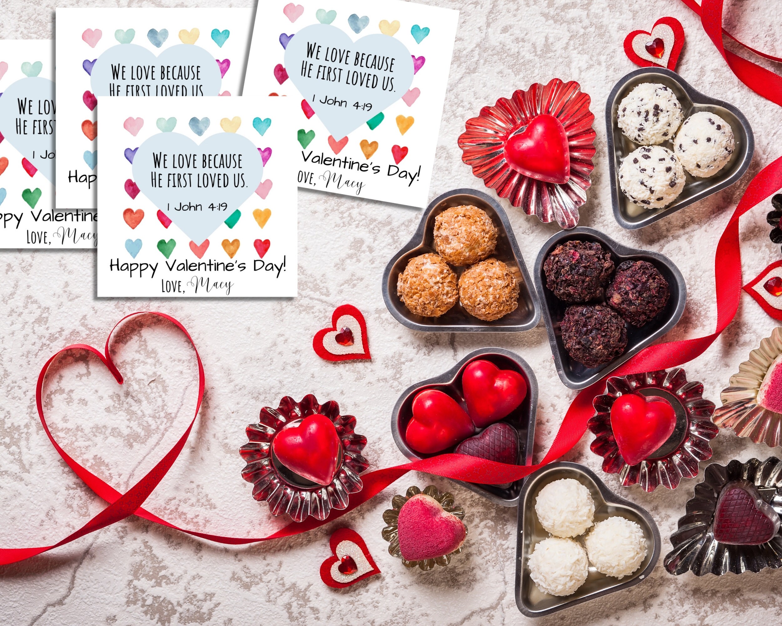 Valentines Day Gift Tag Personalizable Card for Valentine's Day Goody ...