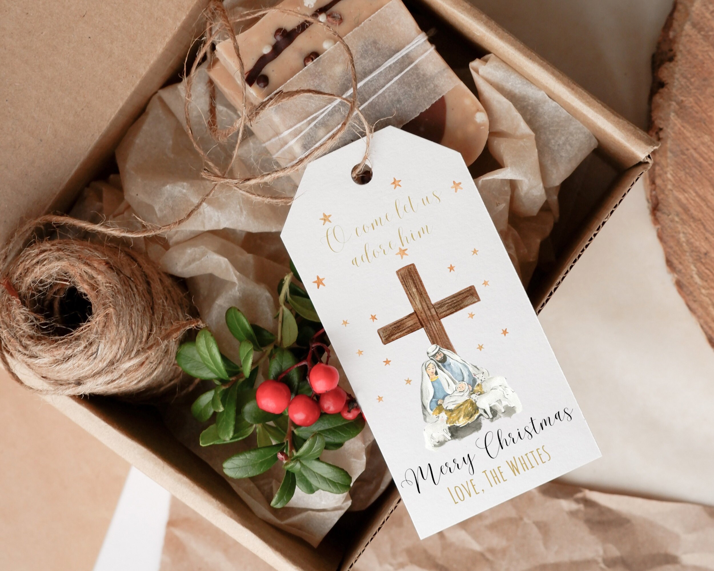 Christmas Gift Tag Printable Nativity Tag for Christmas Gift Scripture ...
