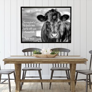 Cow Print for Farmhouse Wall Decor Bible Verse Scripture Printable ...