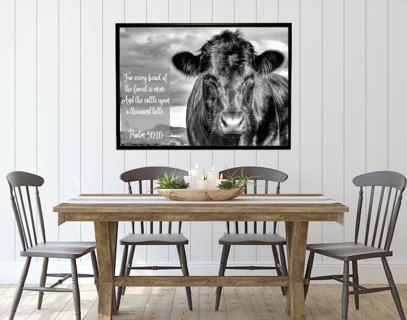 Cow Print for Farmhouse Wall Decor Bible Verse Scripture Printable ...