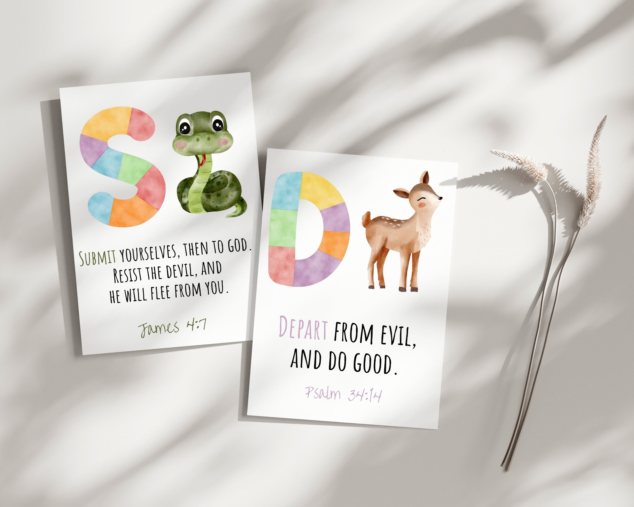 Alphabet Bible Verse Cards Printable A-Z Bible Verse Memory Cards for ...