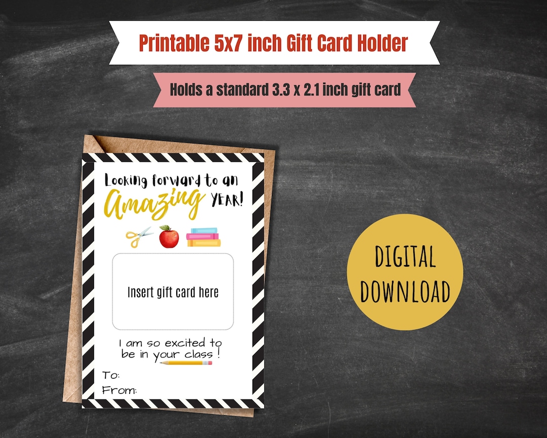 First Day of School Gift Card Holder Teacher Appreciation Gift for Back ...