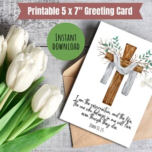 Religious Easter Card Printable Easter Cross Greeting Card Christian ...