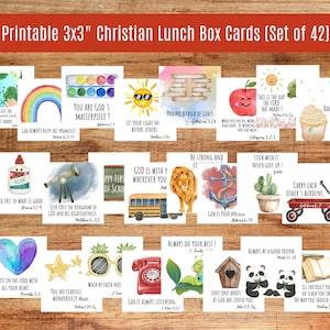 Lunch Box Note Cards Printable Christian Lunch Notes for Kid Scripture ...