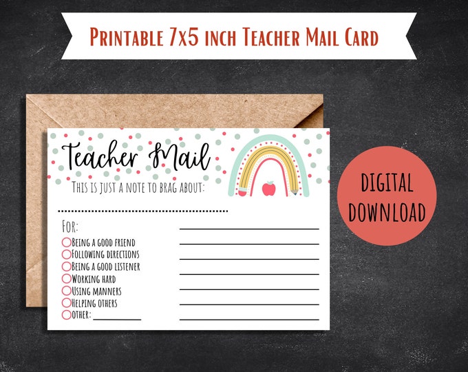 Boho Rainbow Teacher Mail - Note From the Teacher - Teacher Report ...