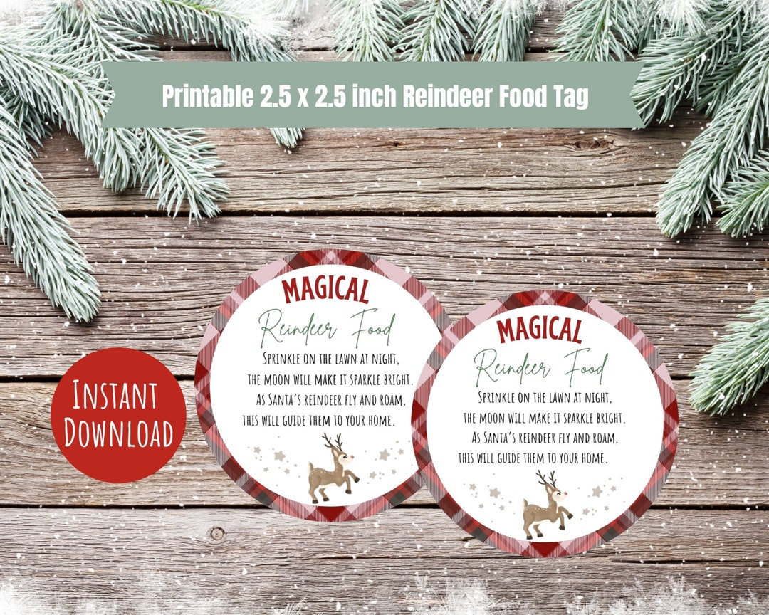 Reindeer Food Tags Magical Reindeer Food for Christmas Eve Activity for ...