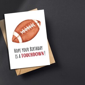 Football Birthday Card Printable Sports Bday Card Football Lover Gift ...
