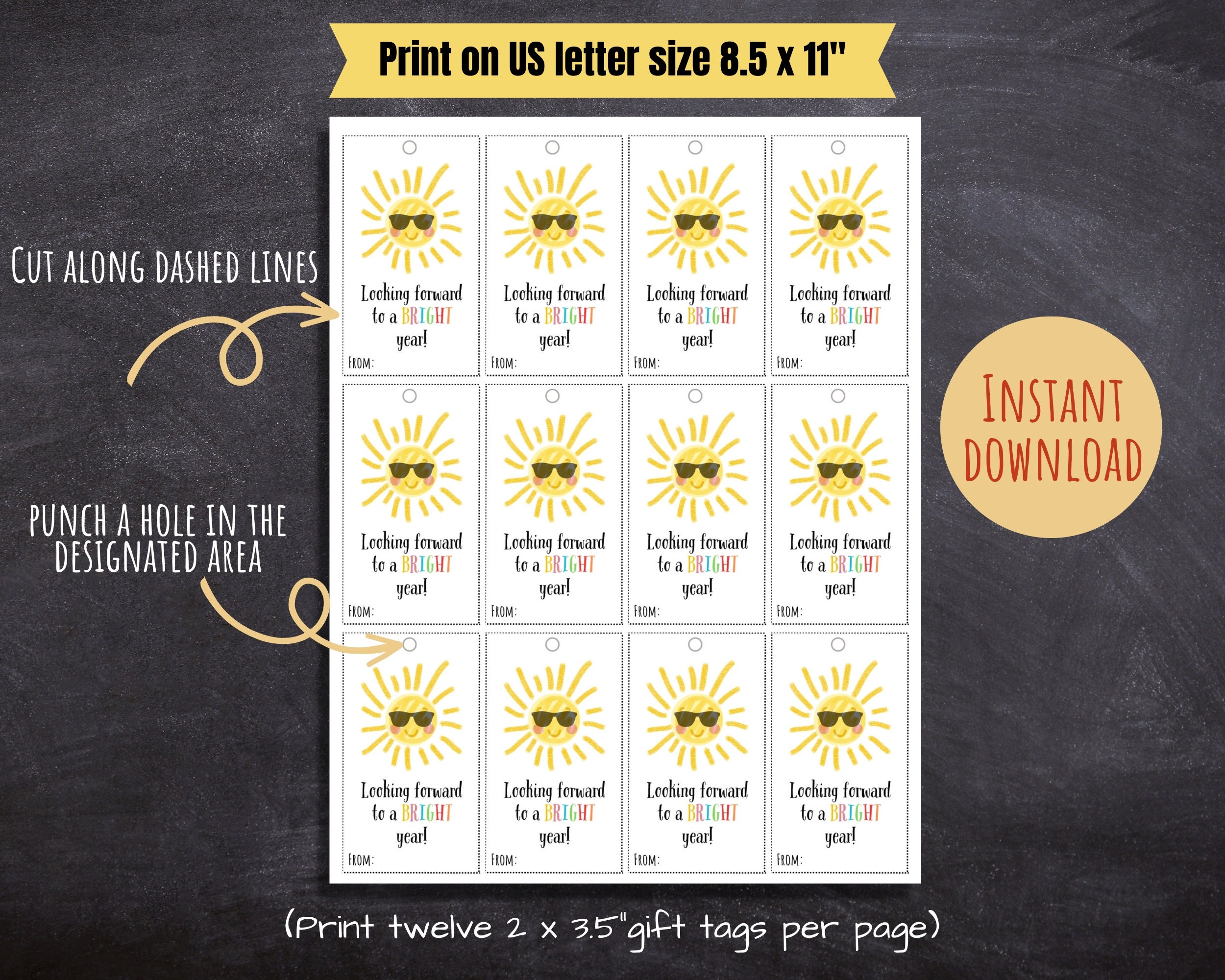 Back to School Gift Tag Printable Gift Tags for Student First Day of ...