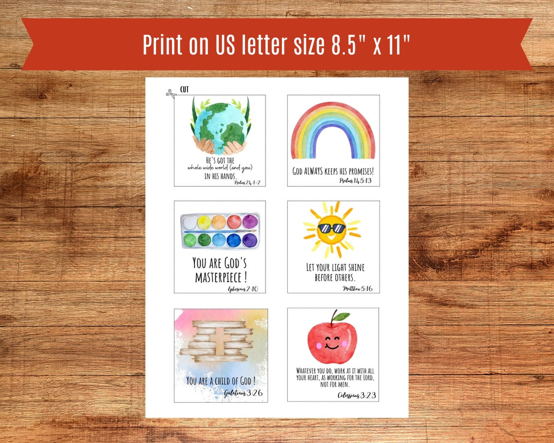 Bible Verse Lunchbox Notes for Kids Lunch Box Christian Cards for ...