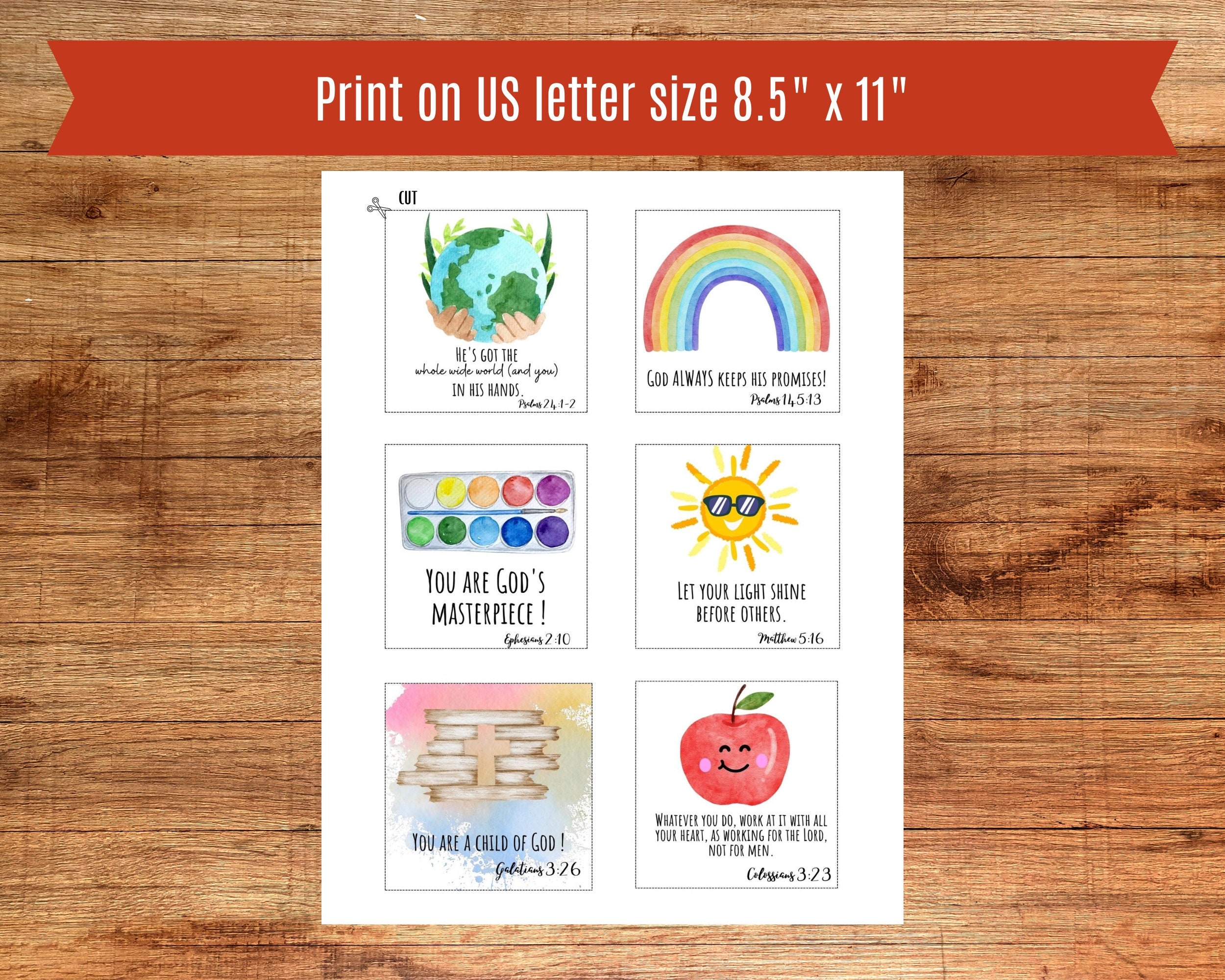 Printable Bible Verse Cards for Kids Christian Homeschool Scripture ...