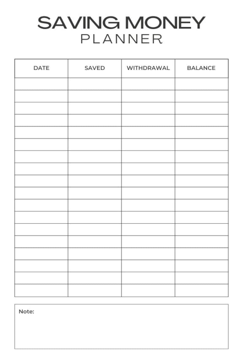 Savings Tracker Printable, Savings Challenge, Money Saving Challenge ...