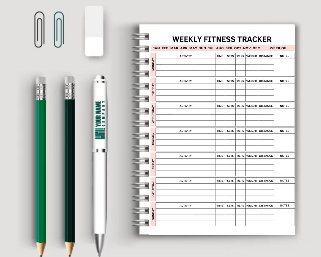 Weekly Fitness Planner, Fitness Journal, NSTANT Fitness Planner ...
