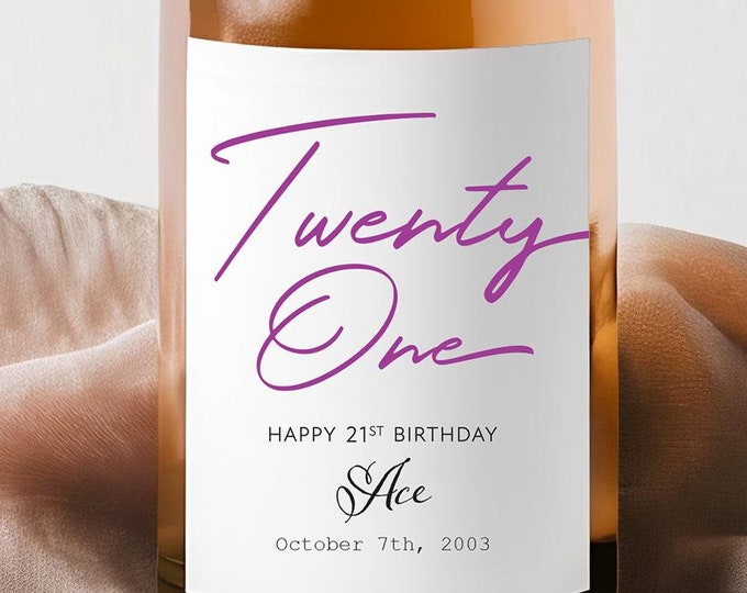 Printed Custom Birthday Wine Labels, Pairs Well With Turning 30, 40, 50 ...