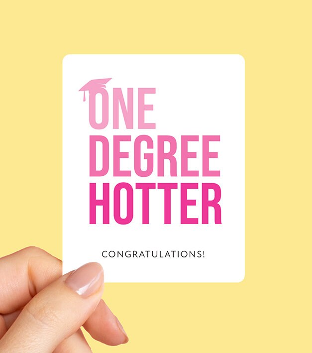 One Degree Hotter Graduation Wine Label College Graduation - Etsy