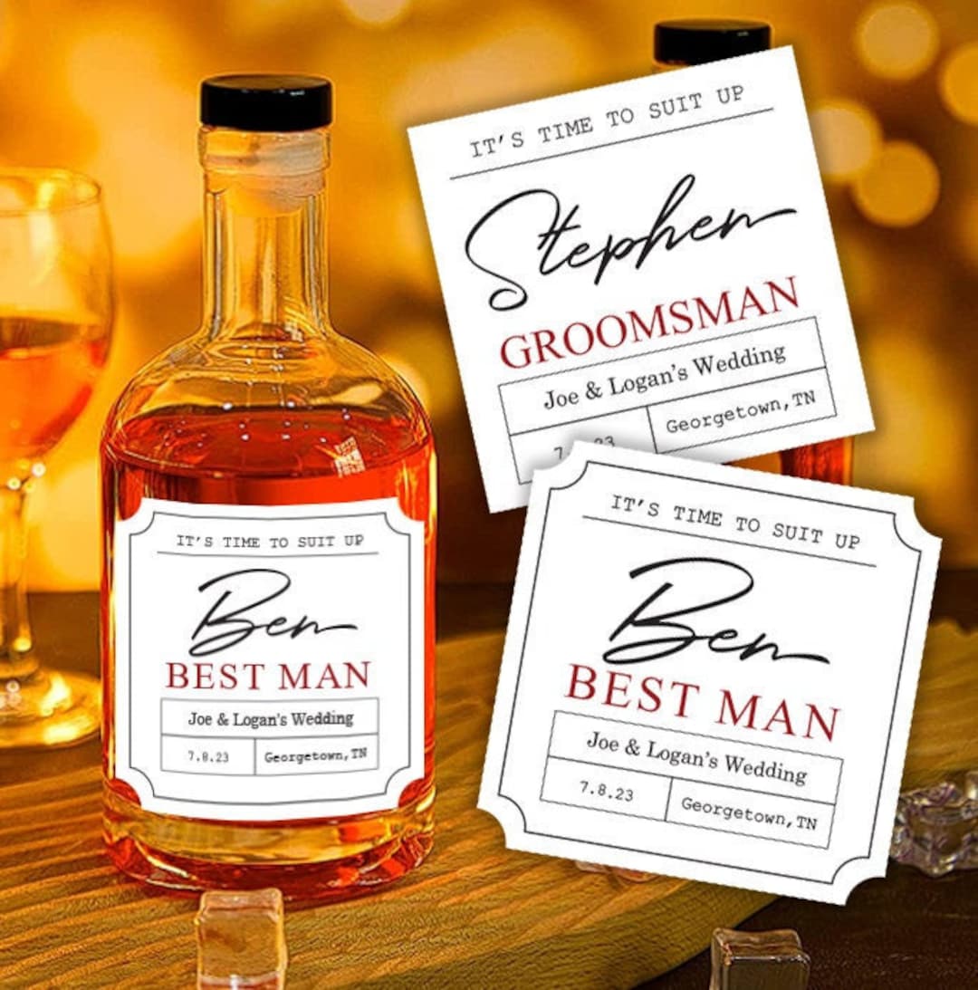 Custom Whiskey Label, Groomsman Whiskey Label, Best Man Whiskey Label ...