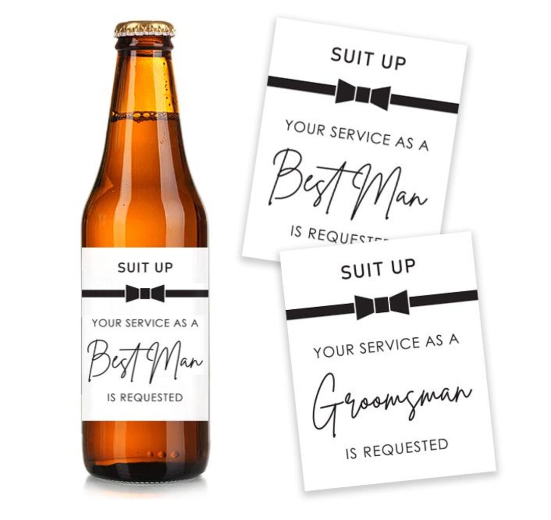 Groomsman Beer Labels, Best Man Proposal, Your Service is Requested ...