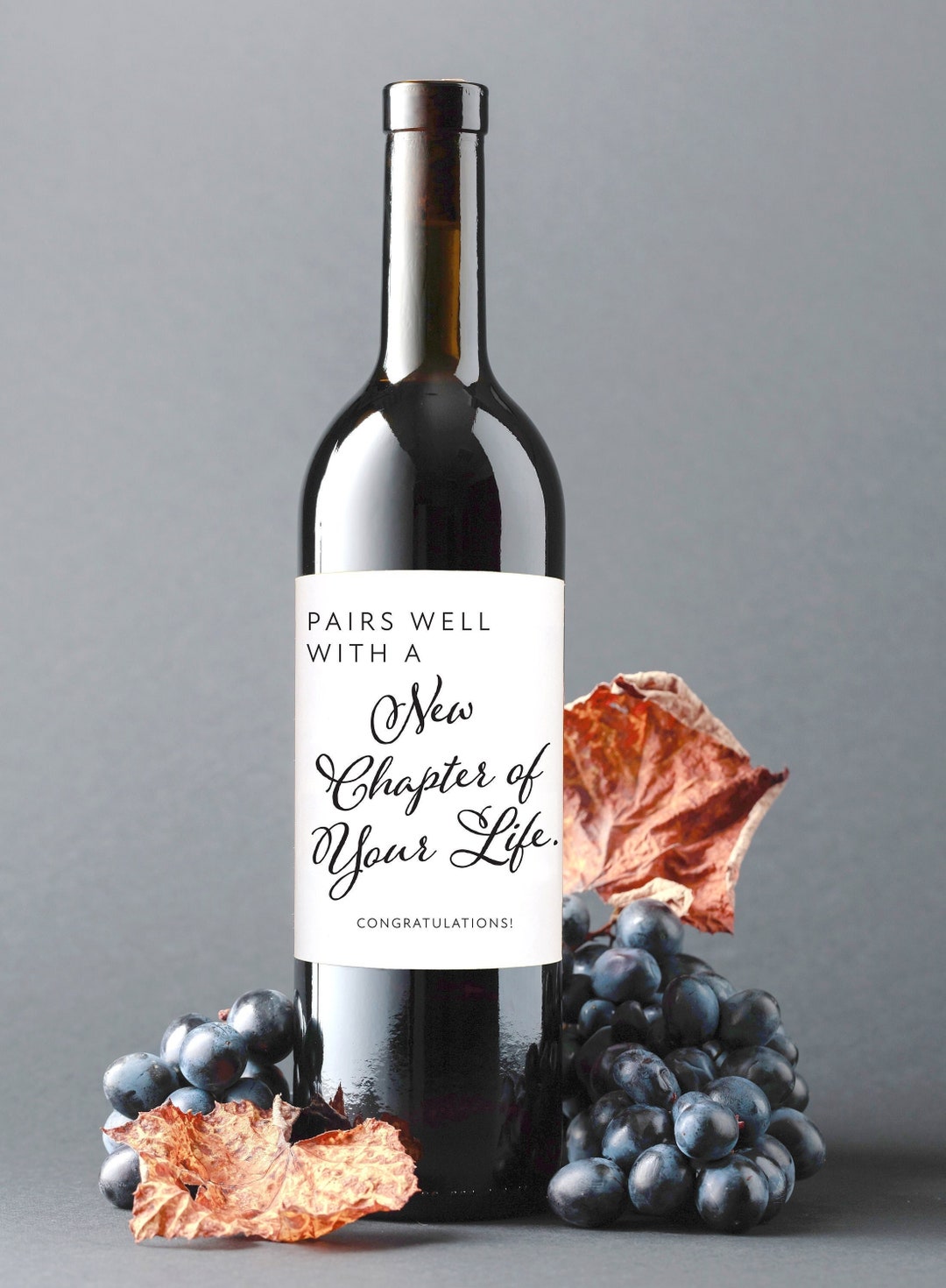 Pairs Well With A New Chapter of Your Life Wine Labels, New Job Gift ...