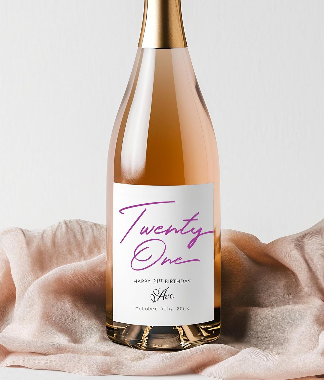 21st Birthday Champagne Labels, 21st Birthday Wine Label, 21st Birthday ...