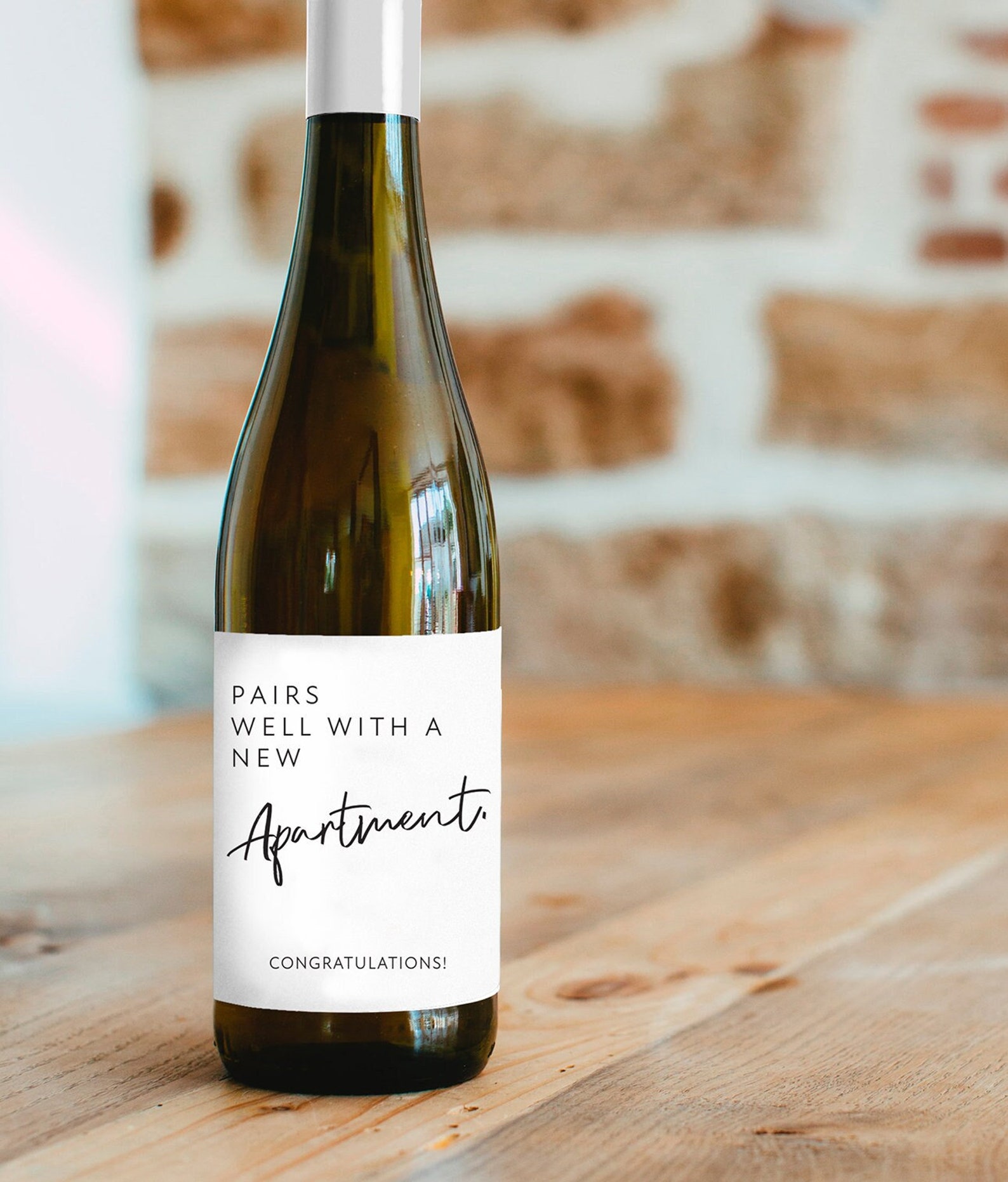 Pairs Well With a New Apartment Wine Label, Housewarming Gift, New ...