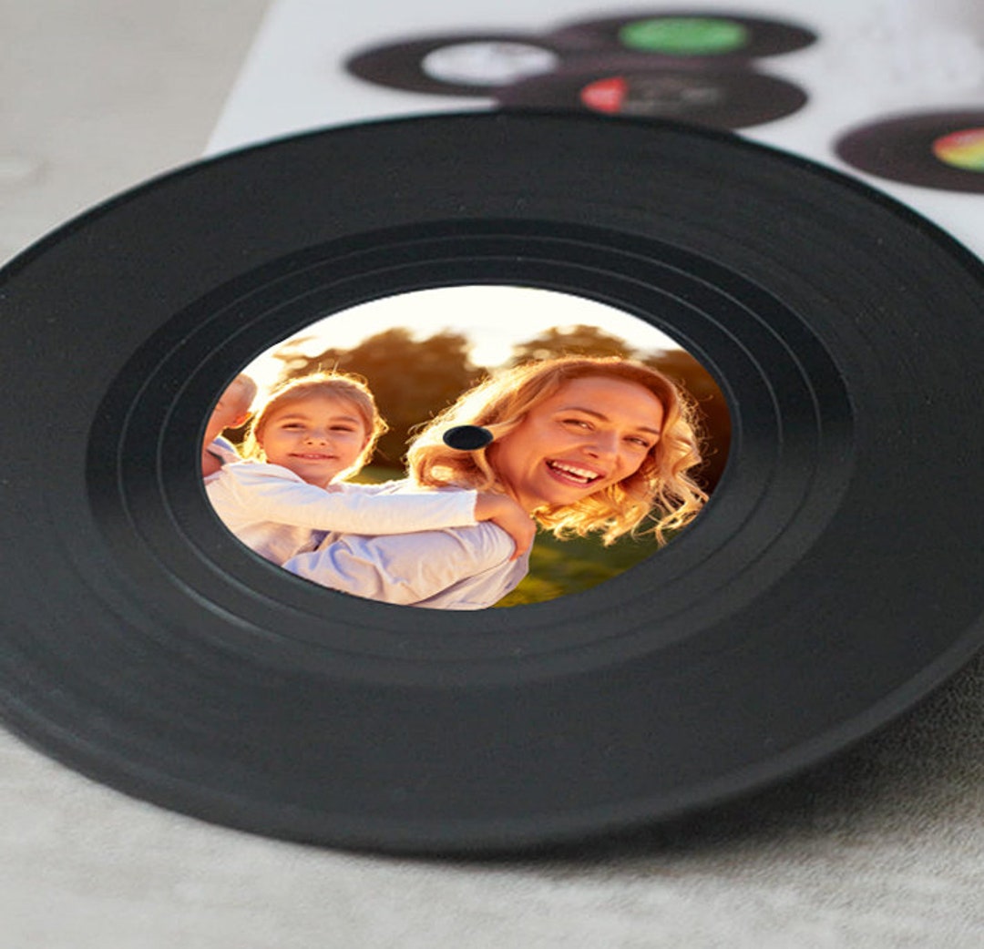 Vinyl Record Drinks Coasters, Personalized Photo Coasters, Custom ...