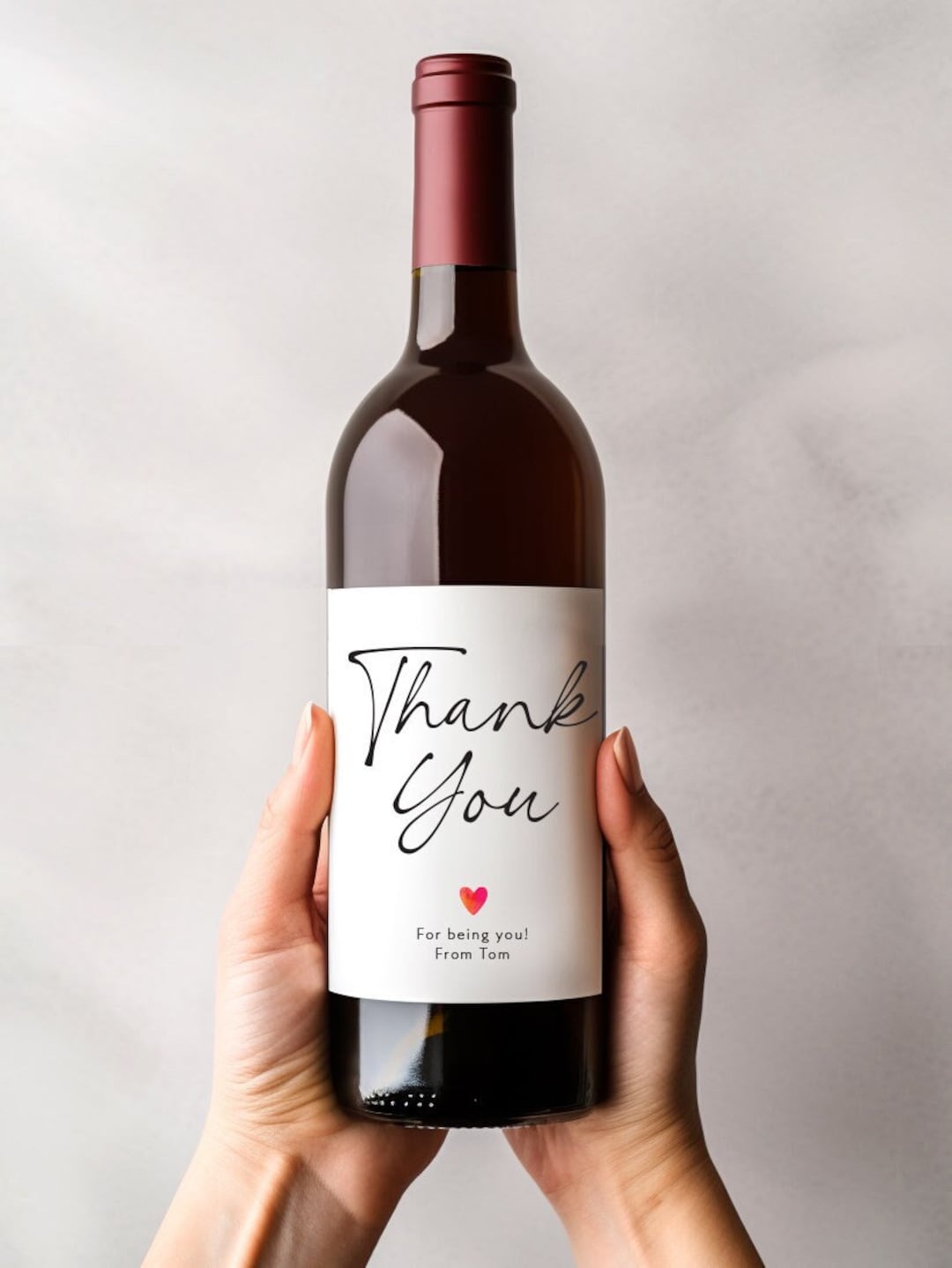 Custom Thank You Wine Labels, Wine Lovers Gift Idea, Personalized ...