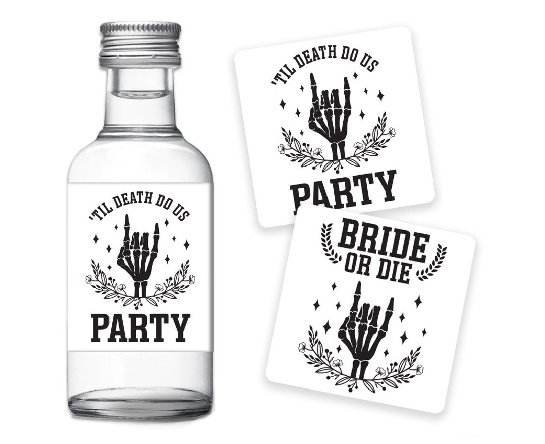 Bride or Die Bachelorette Party,50ml Shot Glass Label,til Death Do Us ...