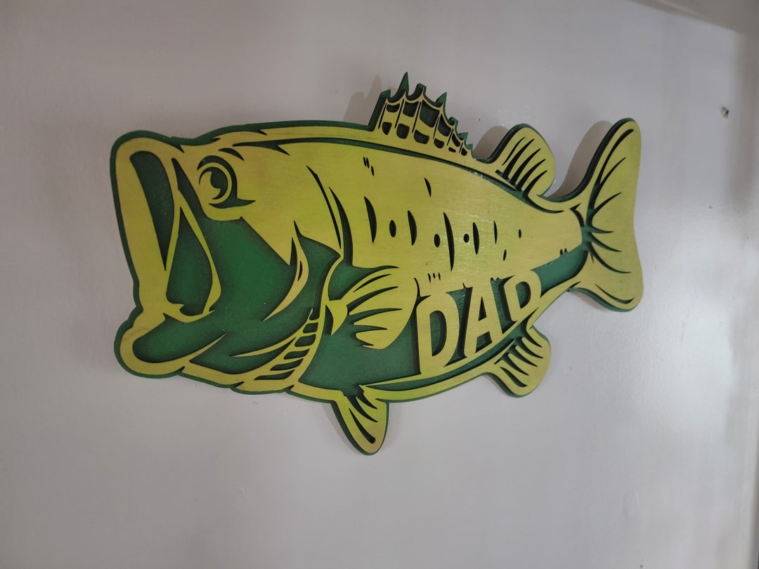 Father's Day 3D Laser Layered Bass, Fishing, Dad, Gift - Etsy