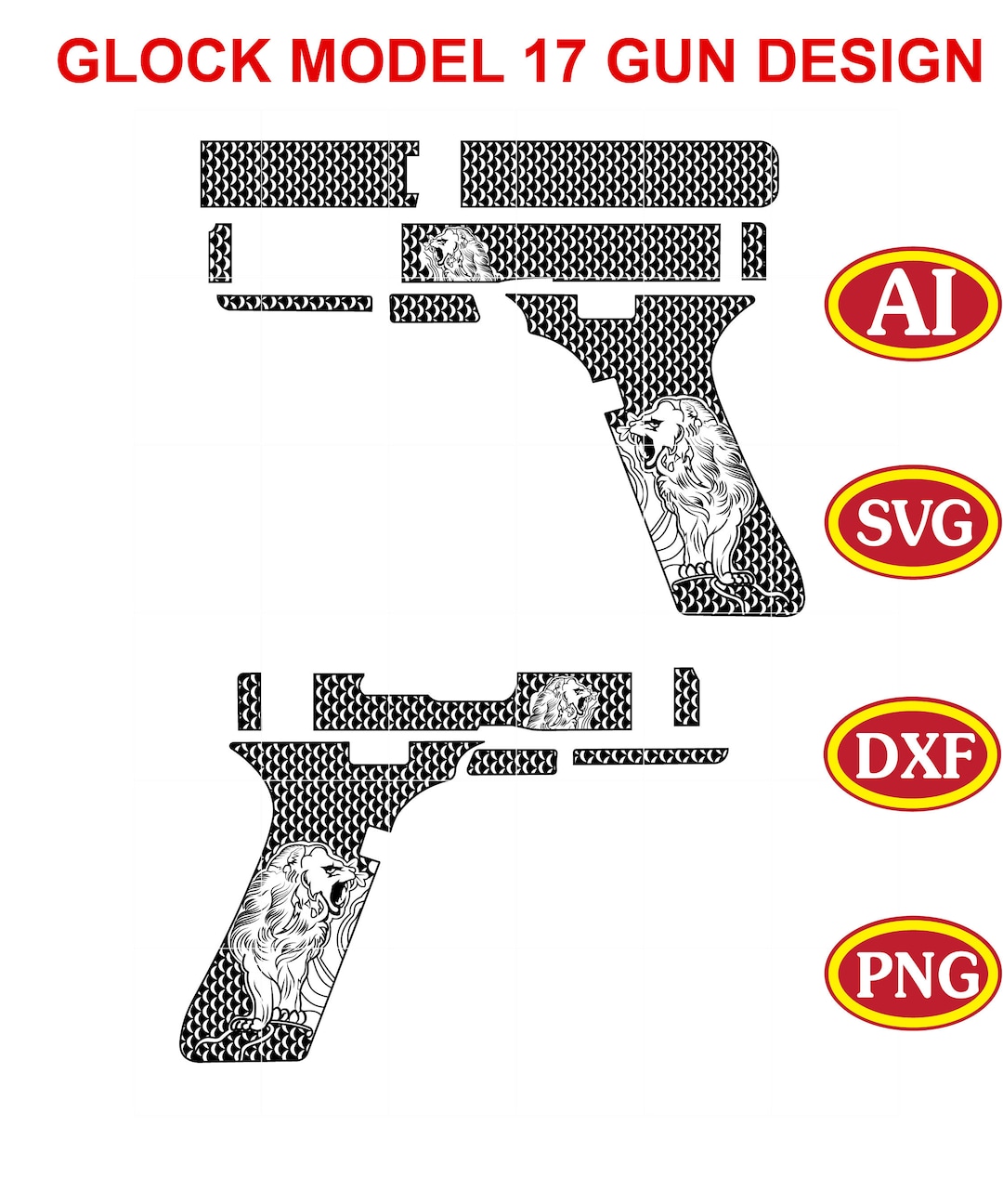 Glock 17 Laser Design With Lion. - Etsy