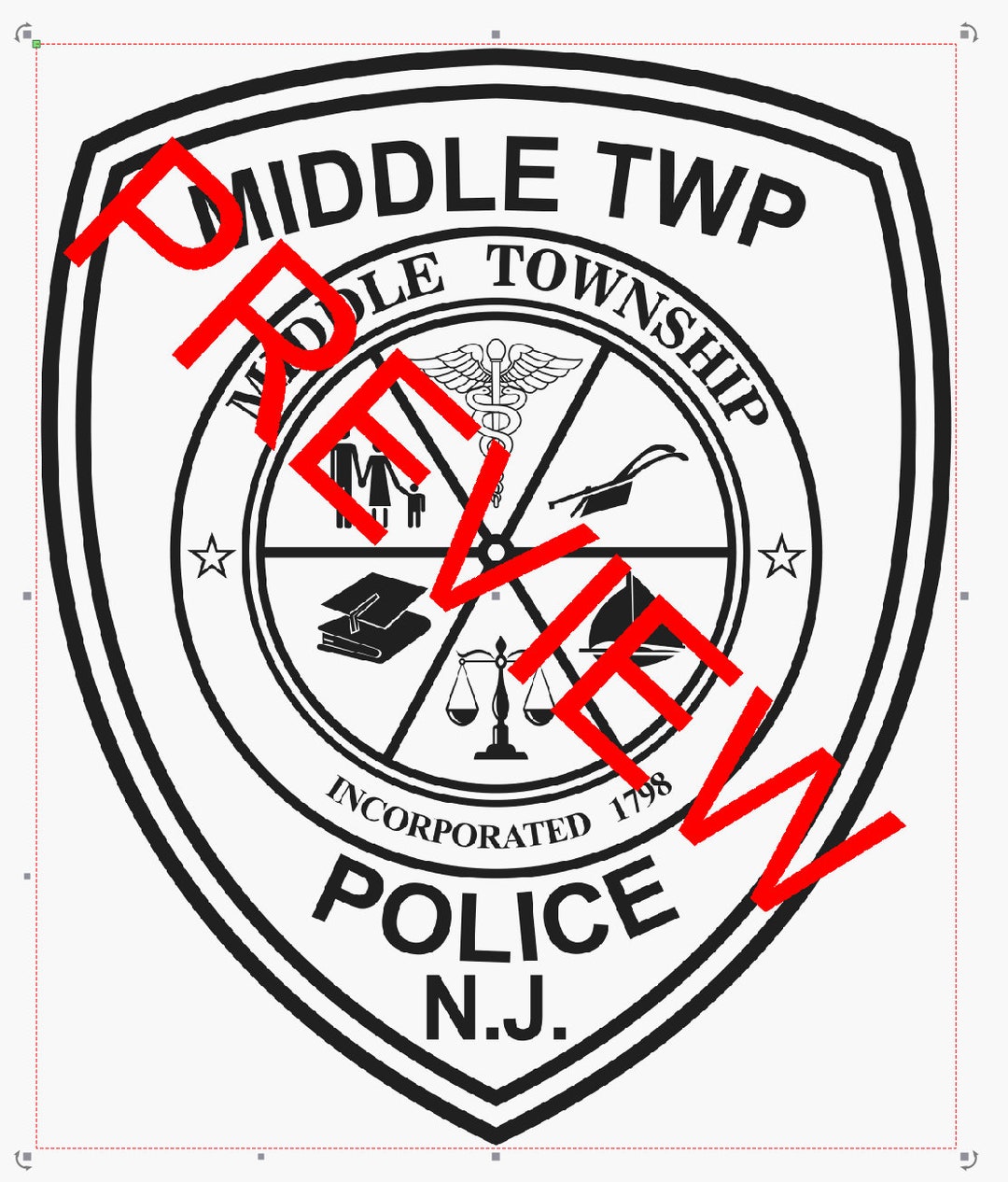 Middle Township Police Patch. - Etsy