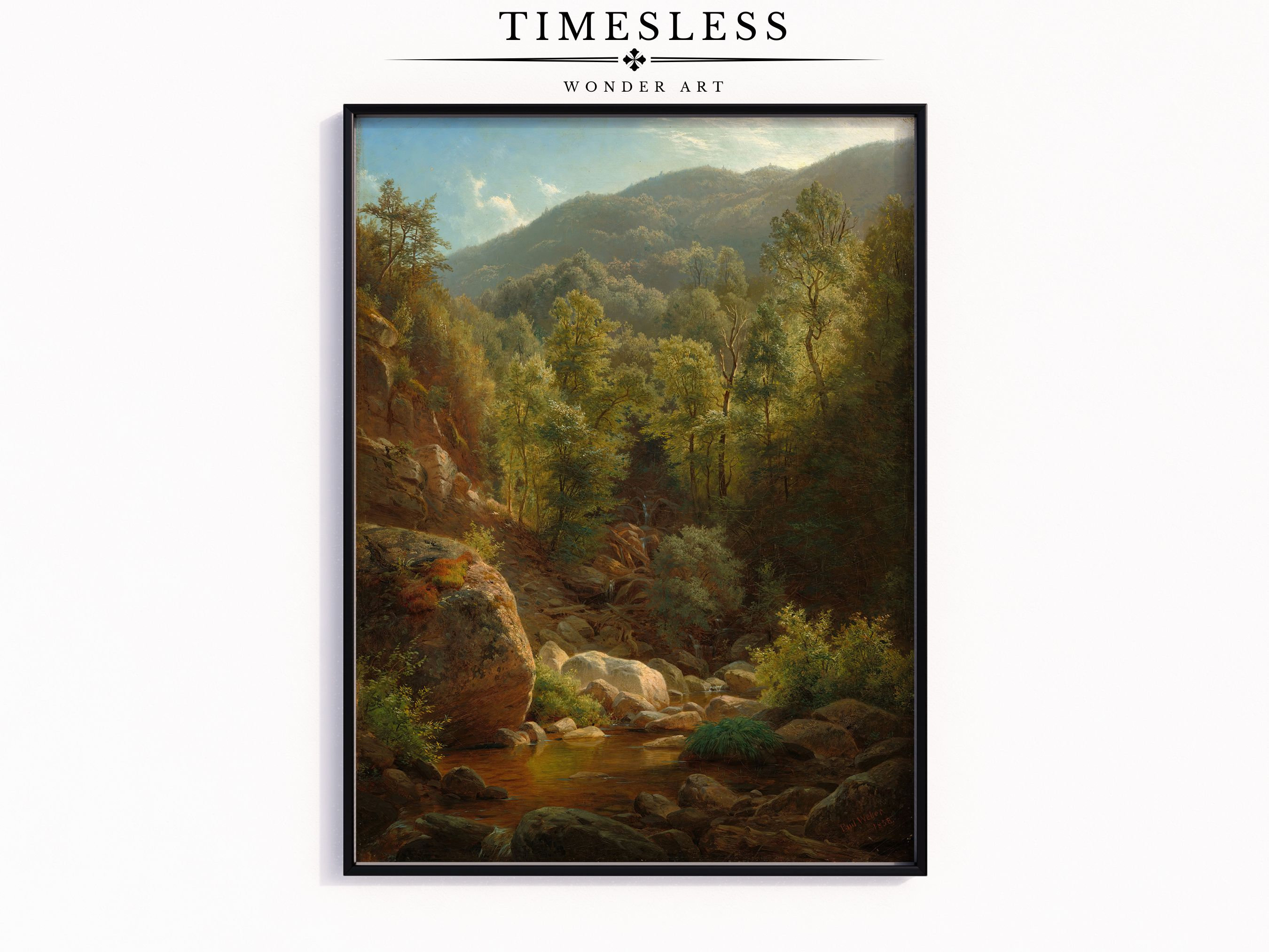 Vintage Mountains Painting Landscape Wall Art | Classical Art | Spring ...