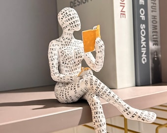 Reading Woman, Paper Mache, Bookshelf Decor, Bookish Gift - Etsy