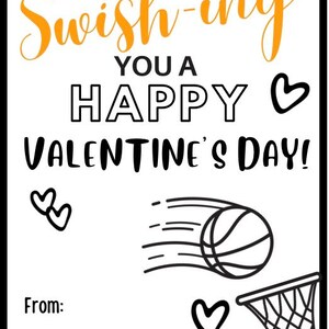 Basketball Valentines, Heart Edition, Able to Color or Leave as Is ...