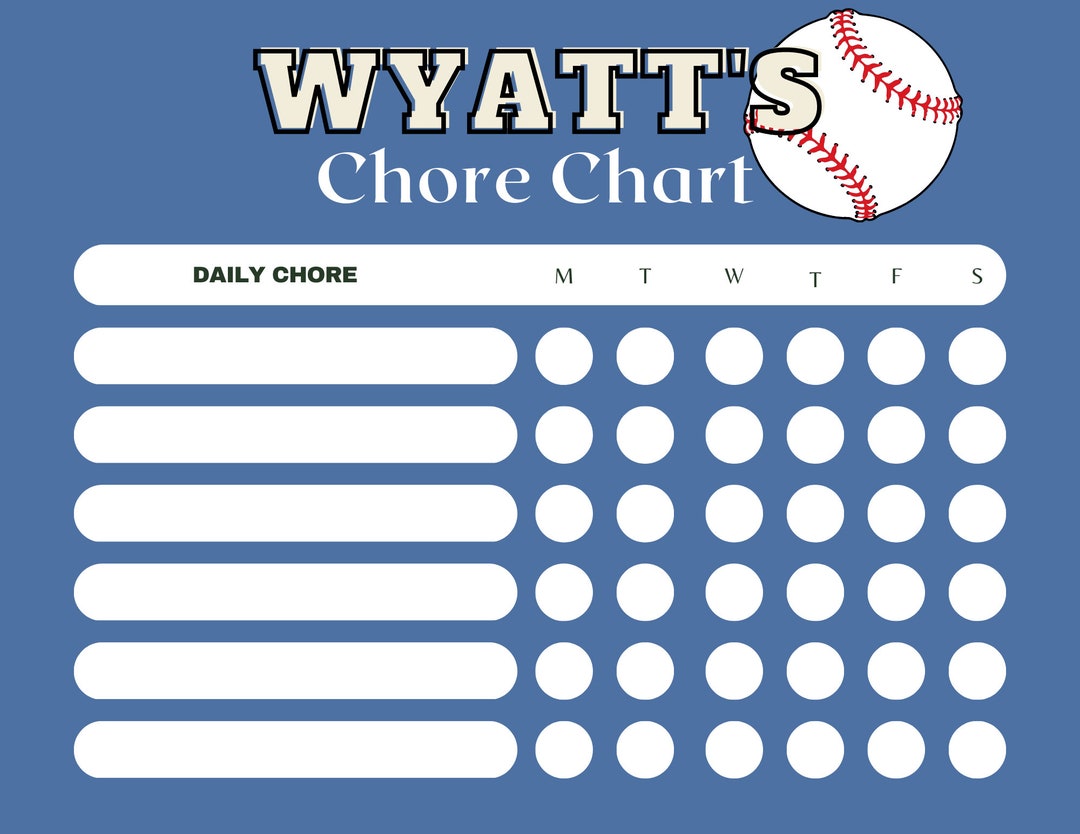 Editable Baseball Chore Chart - Etsy Australia