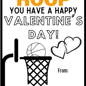Basketball Valentines, Heart Edition, Able to Color or Leave as Is ...