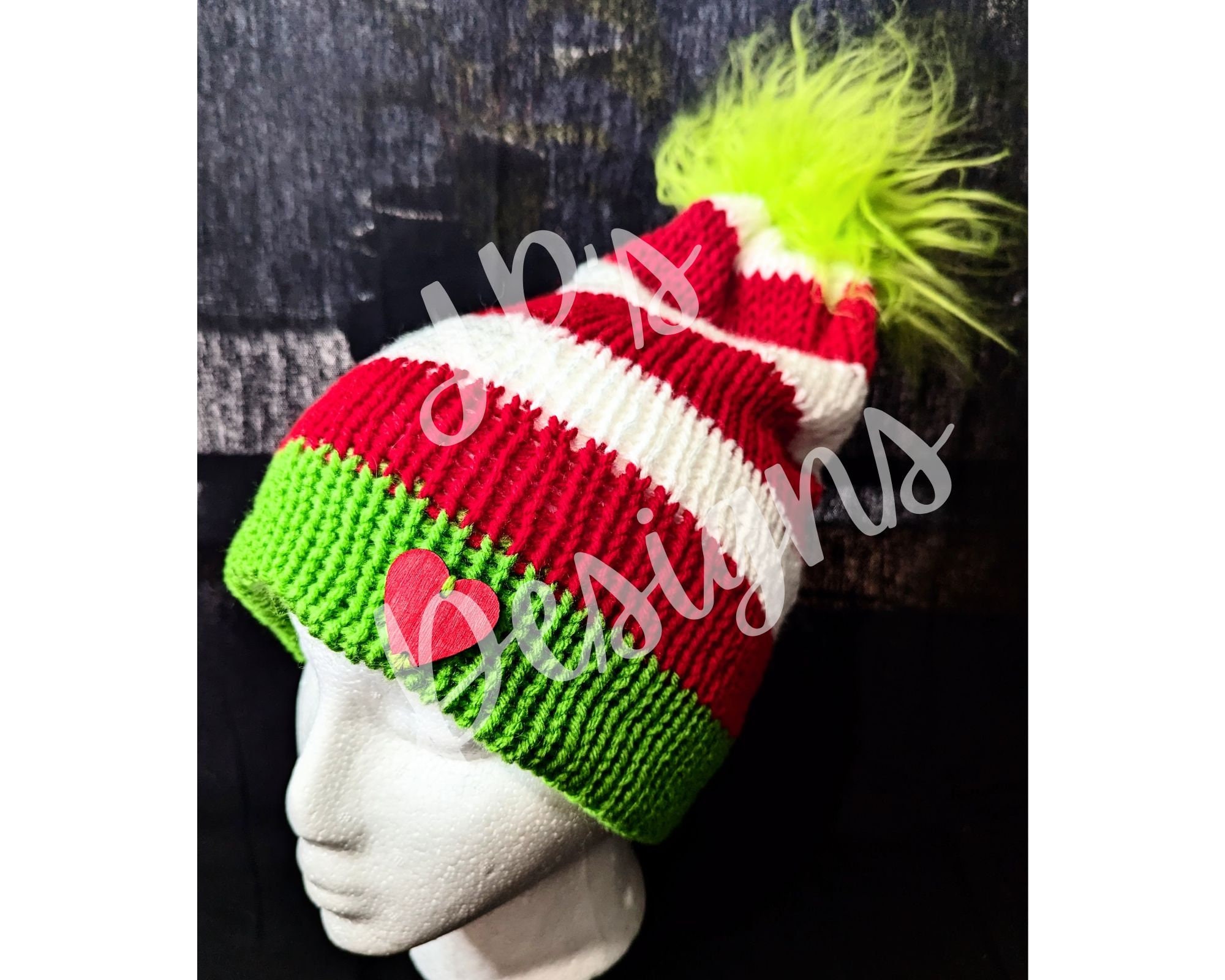 The Grinch Inspired Knitting Machine Hat Pattern - Etsy