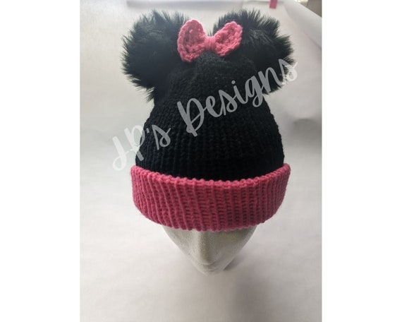 Minnie Mouse Hat Knitting Pattern