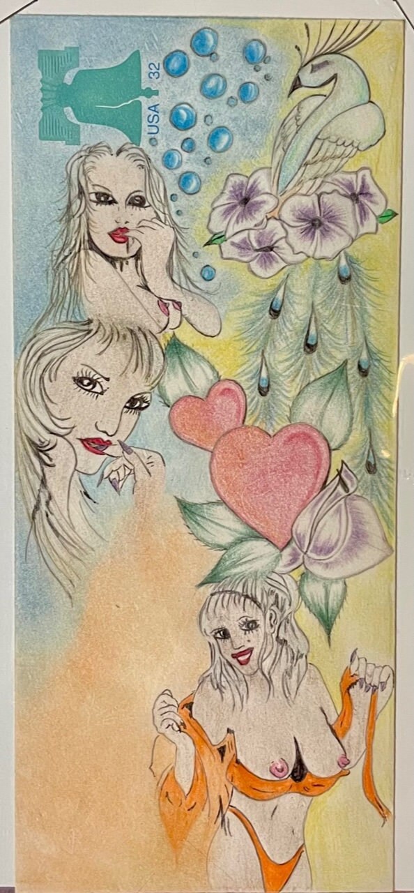 Prison Art Envelope Inmate Drawings Colored Pencil Jail Girl - Etsy