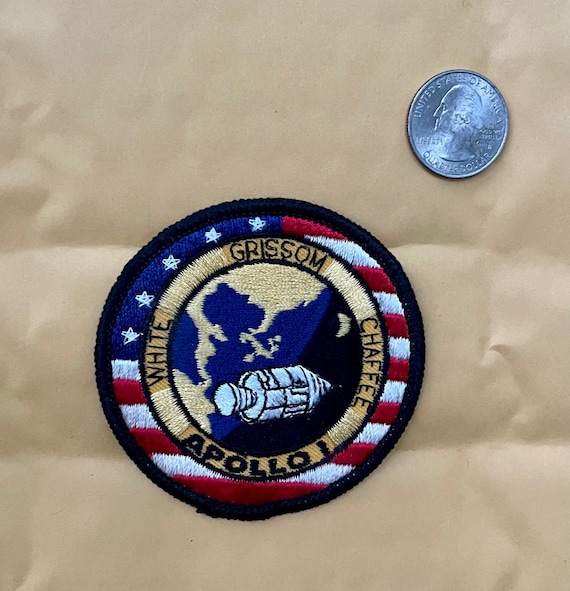 NASA Apollo 1 White Grissom Chaffee Patch - Gem