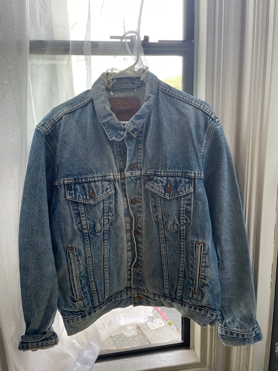 Levis Jacket Distressed Vintage 90's Levis Denim Jack… - Gem