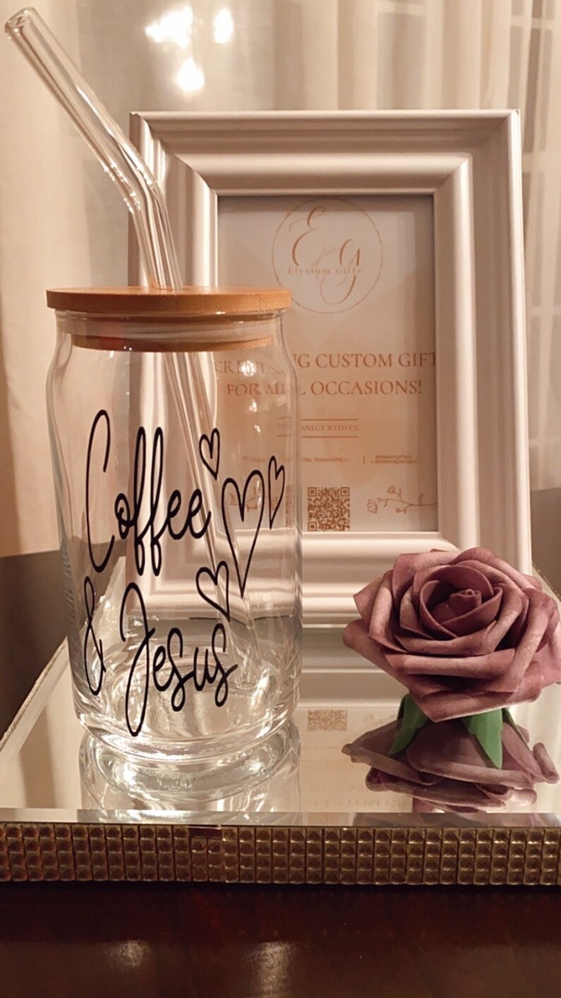 Christian Can Cup | Bible Verse Cup | Bamboo Cup | Iced Coffee Glass ...