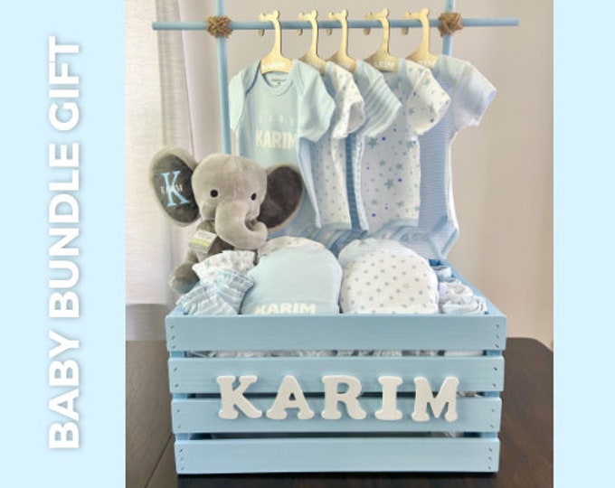 Baby Bundle Gift: Custom Baby Rack Crate, Baby Crate, Baby Crate Closet ...