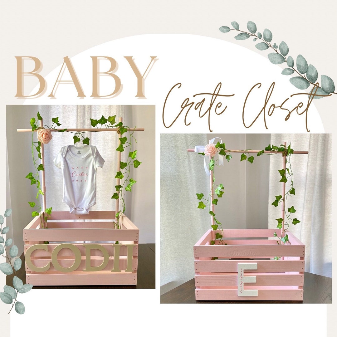 Baby Gift: Custom Baby Rack Crate, Baby Crate, Baby Crate Closet, Baby ...