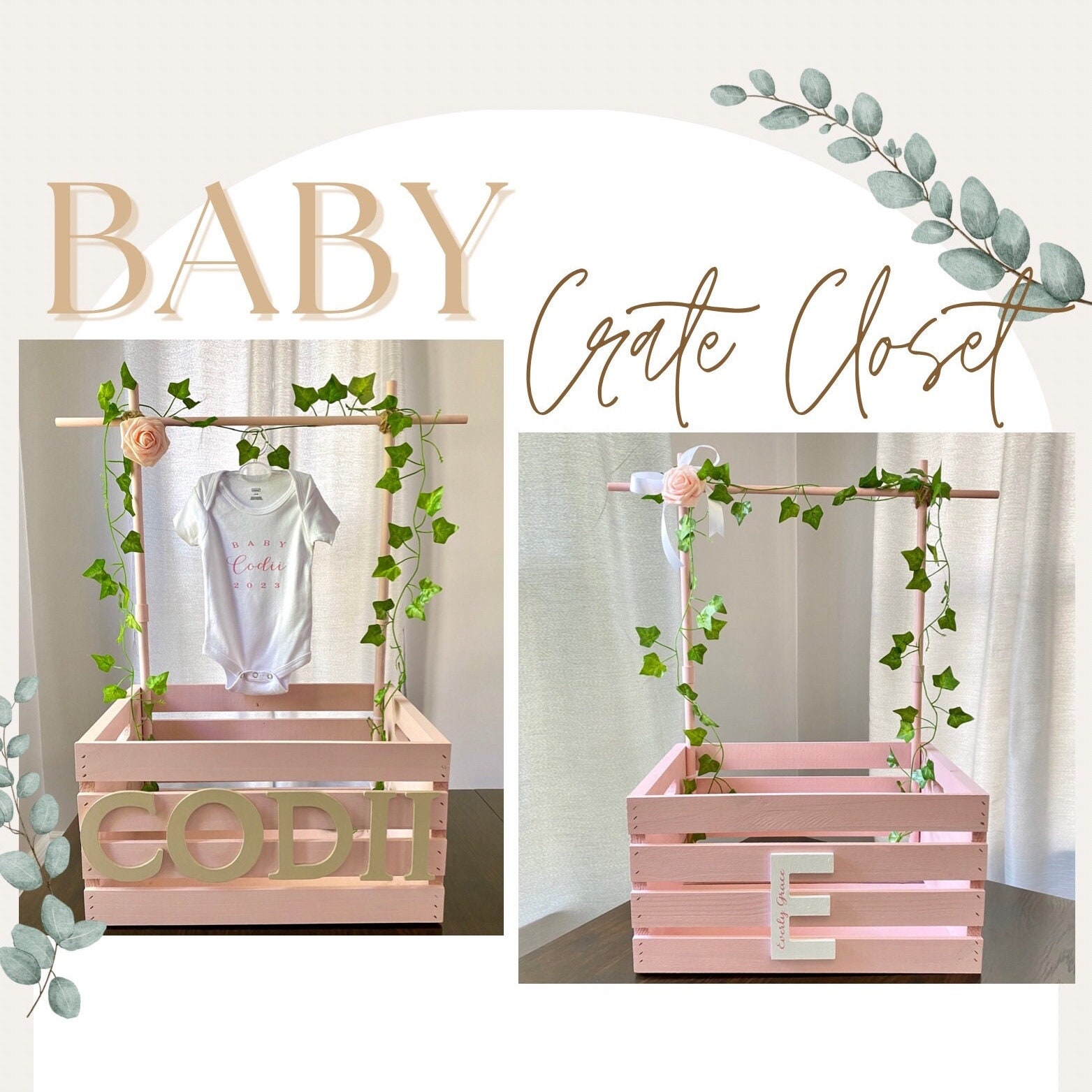 Baby Gift: Custom Baby Rack Crate, Baby Crate, Baby Crate Closet, Baby ...