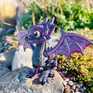 Purple 3D Printed Dragon - Etsy